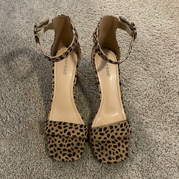 BAMBOO | Shoes | Leopard Print Ankle Strap Block Heel | Poshmark